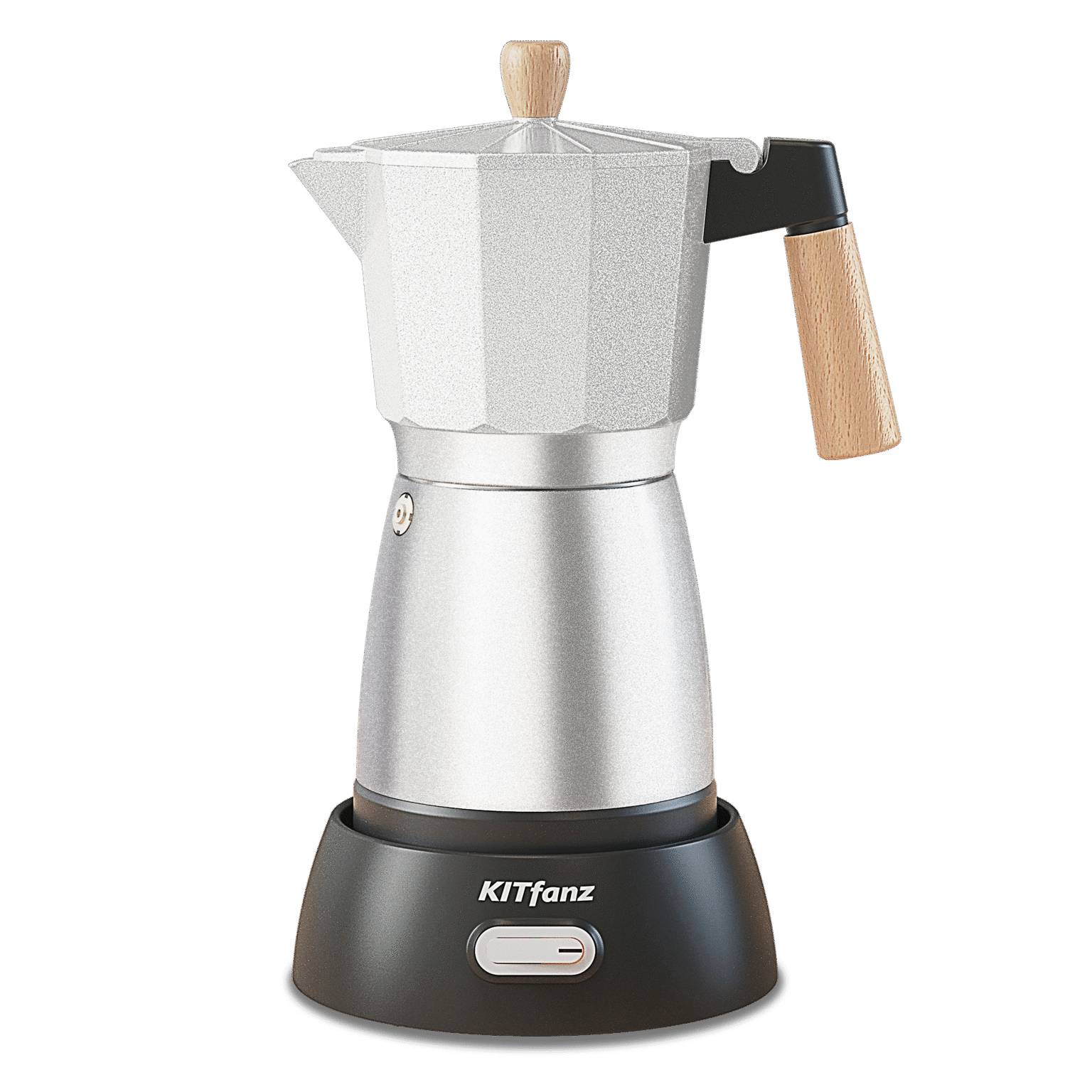 Bright Silver Electric Moka Pot - KITfanz | Electric Moka Pot, Burr ...