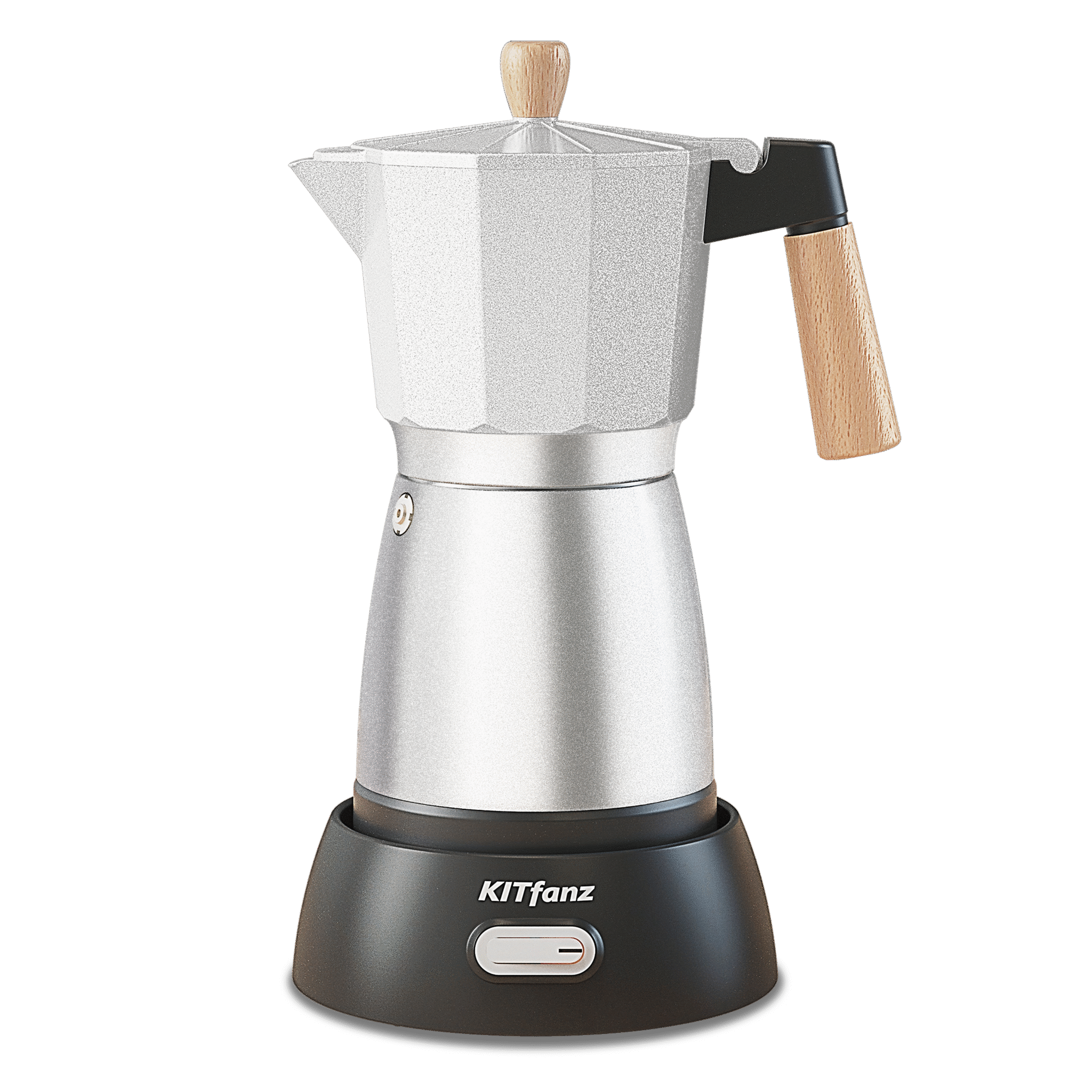 Bright Silver Electric Moka Pot - KITfanz | Electric Moka Pot, Burr ...